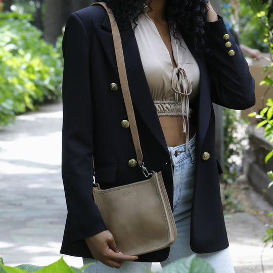 Spring | Hobo Crossbody Bag | Tan Brown w/ Nickel Hardware – PEGAI