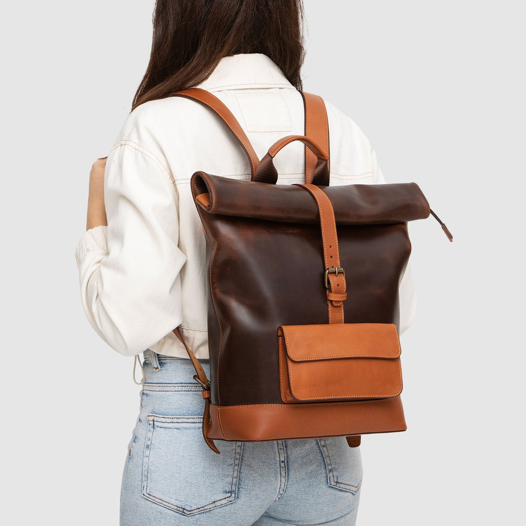 Rocky | Rolltop Backpack | Antique Brown – PEGAI