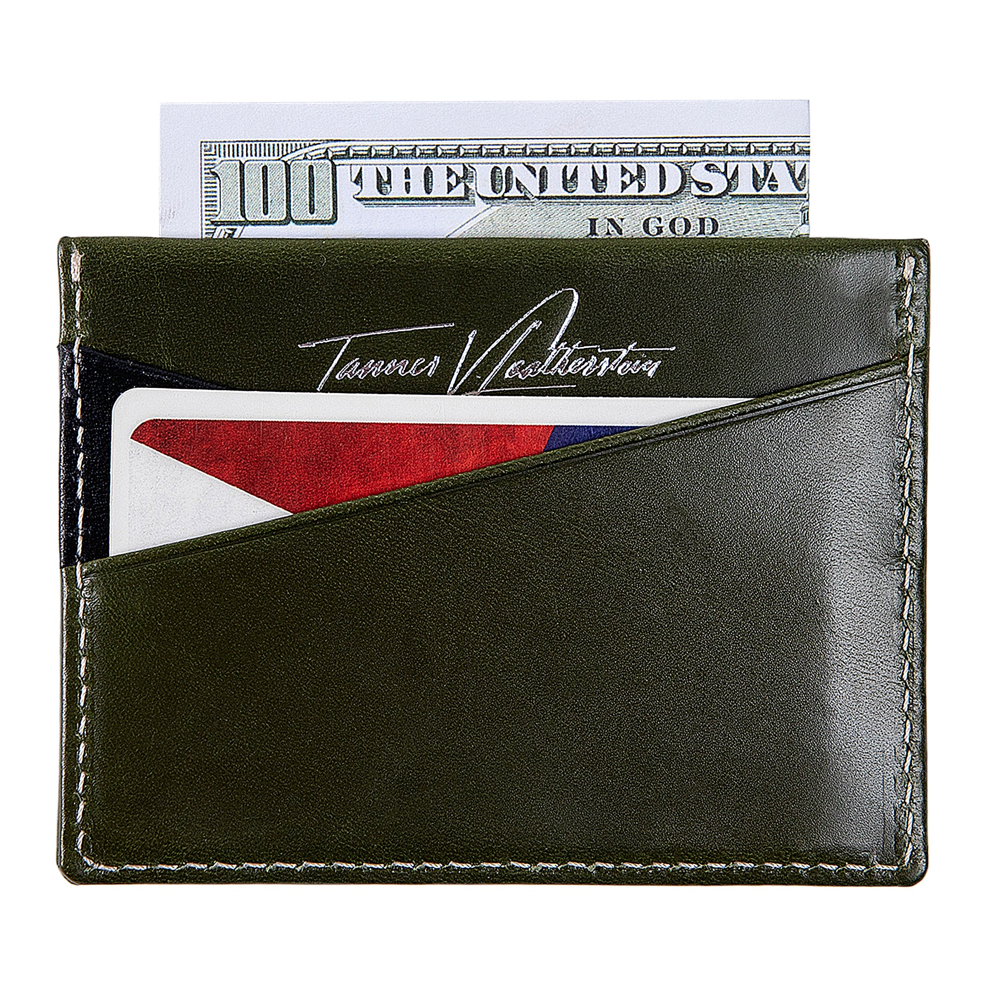 Ricky | Italian Leather Card Holder | Green & Black – PEGAI