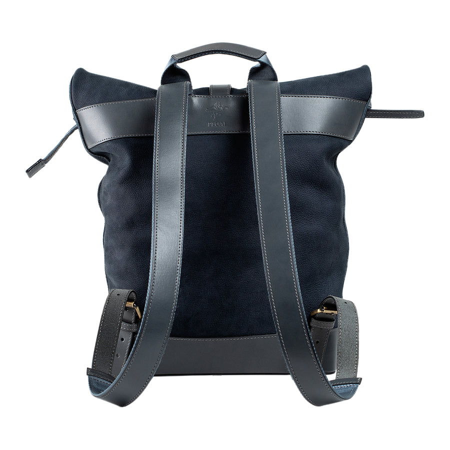Rocky | Suede Rolltop Backpack | Blue – PEGAI